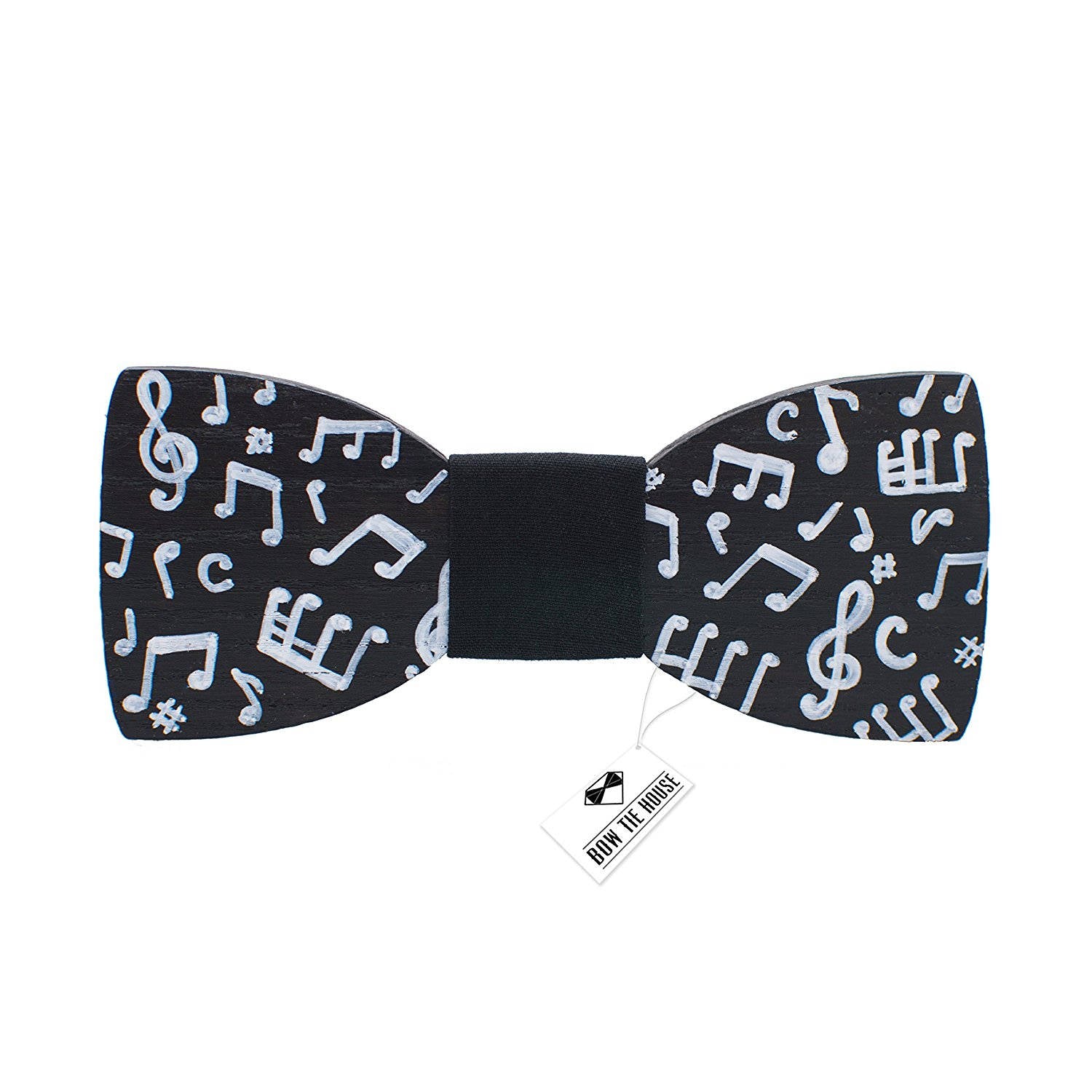 Wooden Black Musical Notes Bow Tie – Bow Tie House