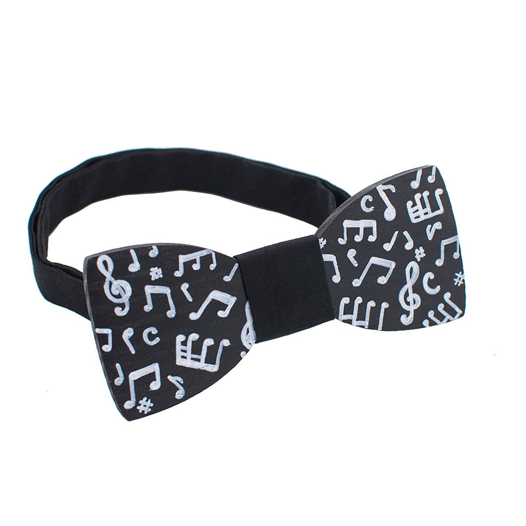 Wooden Black Musical Notes Bow Tie – Bow Tie House