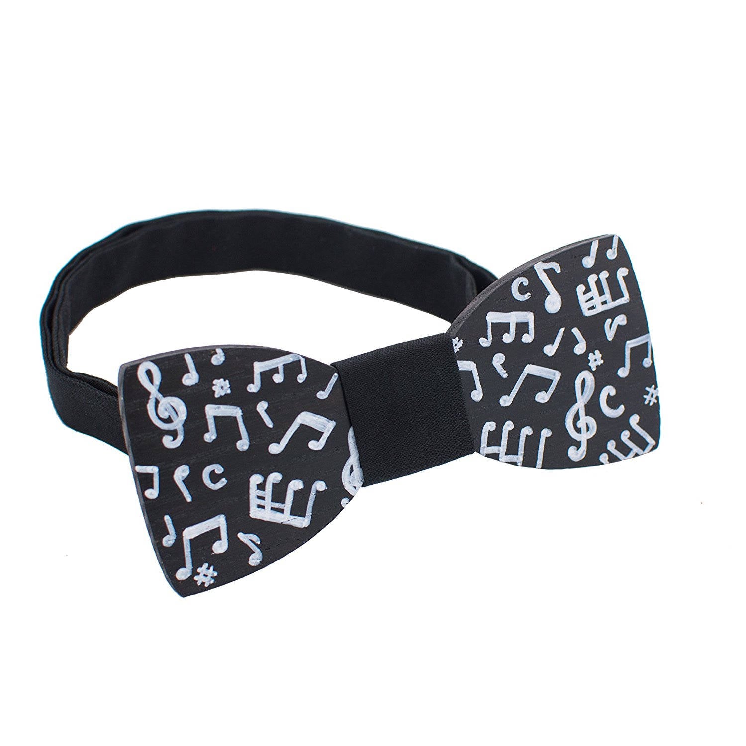 Wooden Black Musical Notes Bow Tie – Bow Tie House